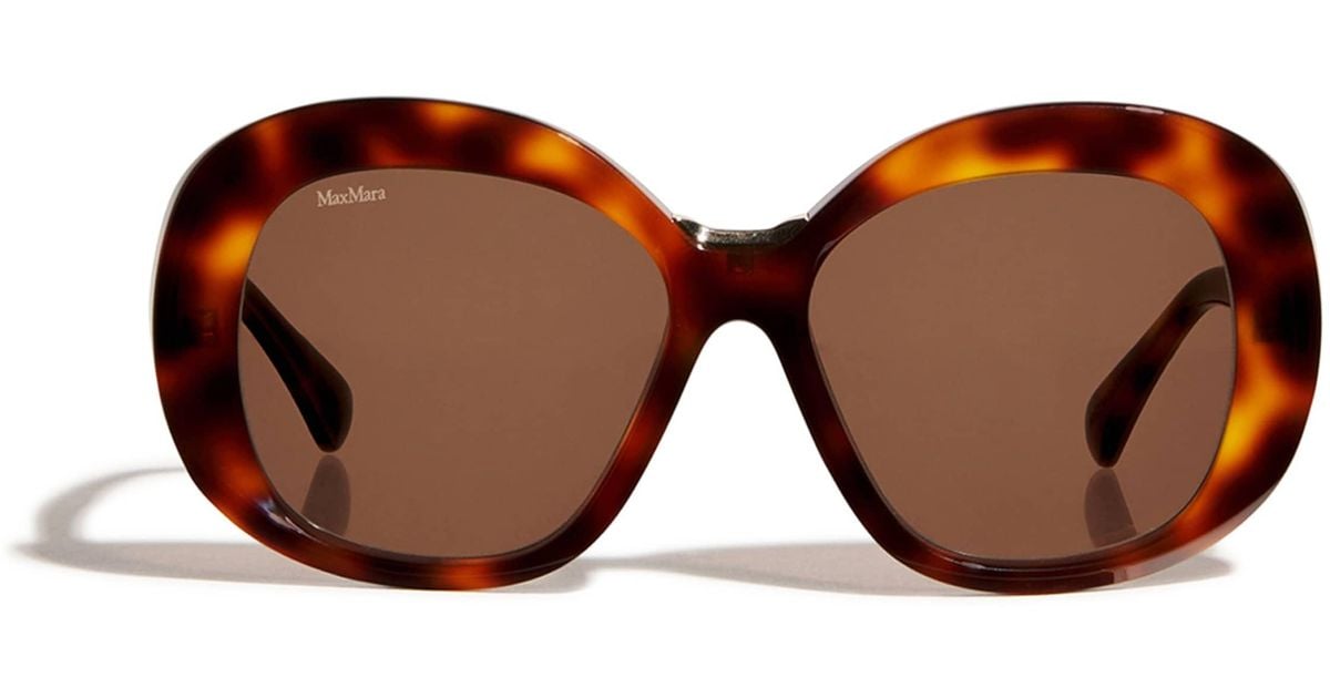 Max Mara Tortoiseshell Edna Sunglasses in Brown | Lyst