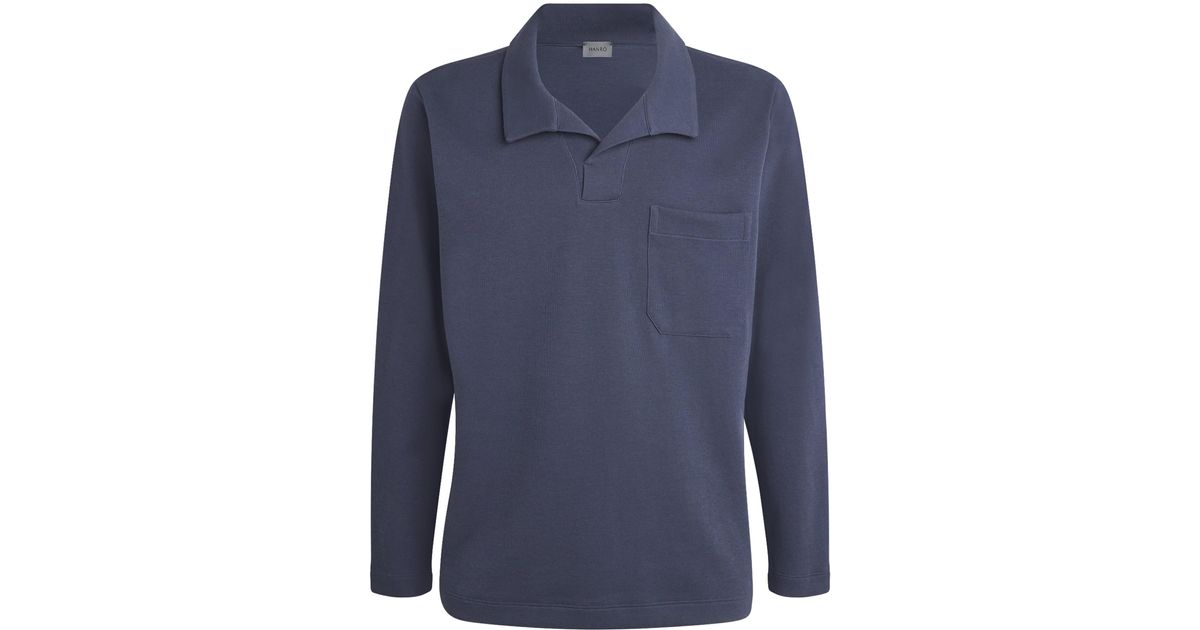 Hanro Stretch-Cotton Travelwear Sweatshirt in Blue for Men | Lyst UK