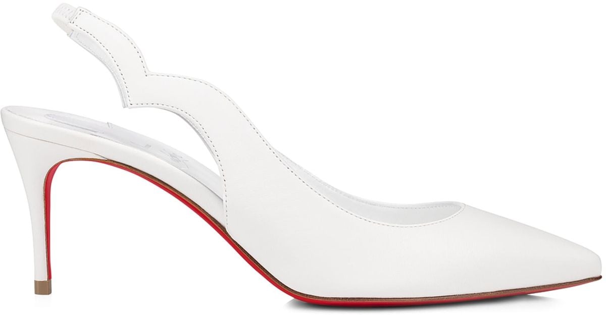 Christian Louboutin Hot Chick Nappa Slingback Pumps 70 in White | Lyst