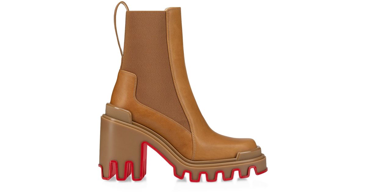 Christian Louboutin Marchacroche Dune Leather Heeled Boots 85 in Brown ...