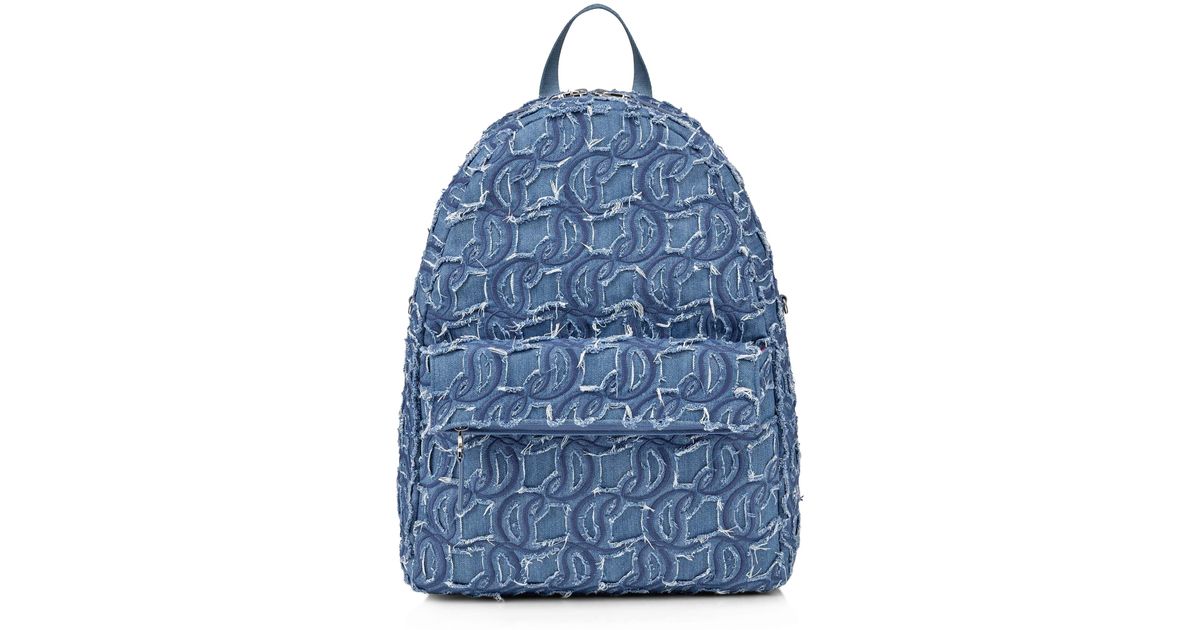 Christian Louboutin Zip N Flap Denim Backpack in Blue for Men | Lyst