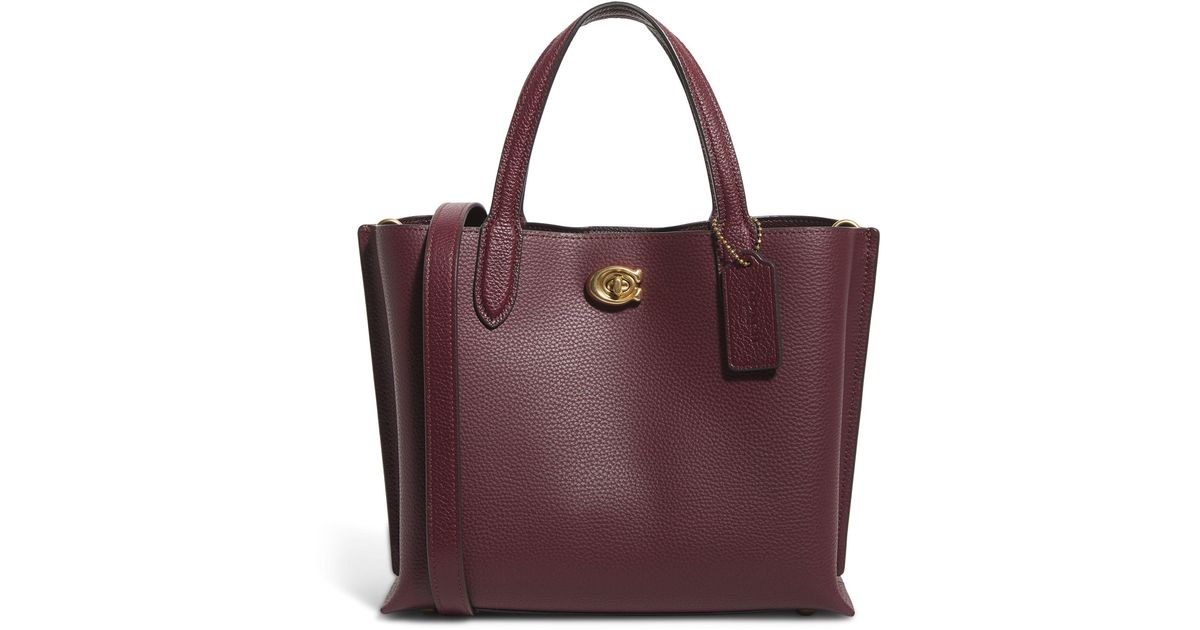 COACH Leather Willow Top-handle Bag in Purple | Lyst