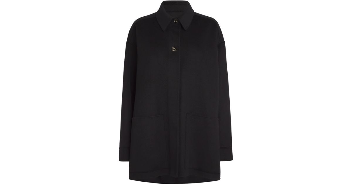 Aeron Wool-Silk Button Crane Jacket in Black | Lyst