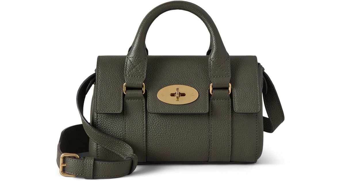 Mulberry Mini Leather Bayswater Top-Handle Bag in Black | Lyst UK