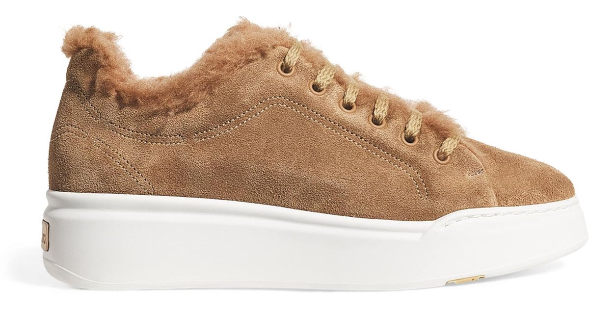 Max Mara Suede Low-Top Sneakers in Brown | Lyst