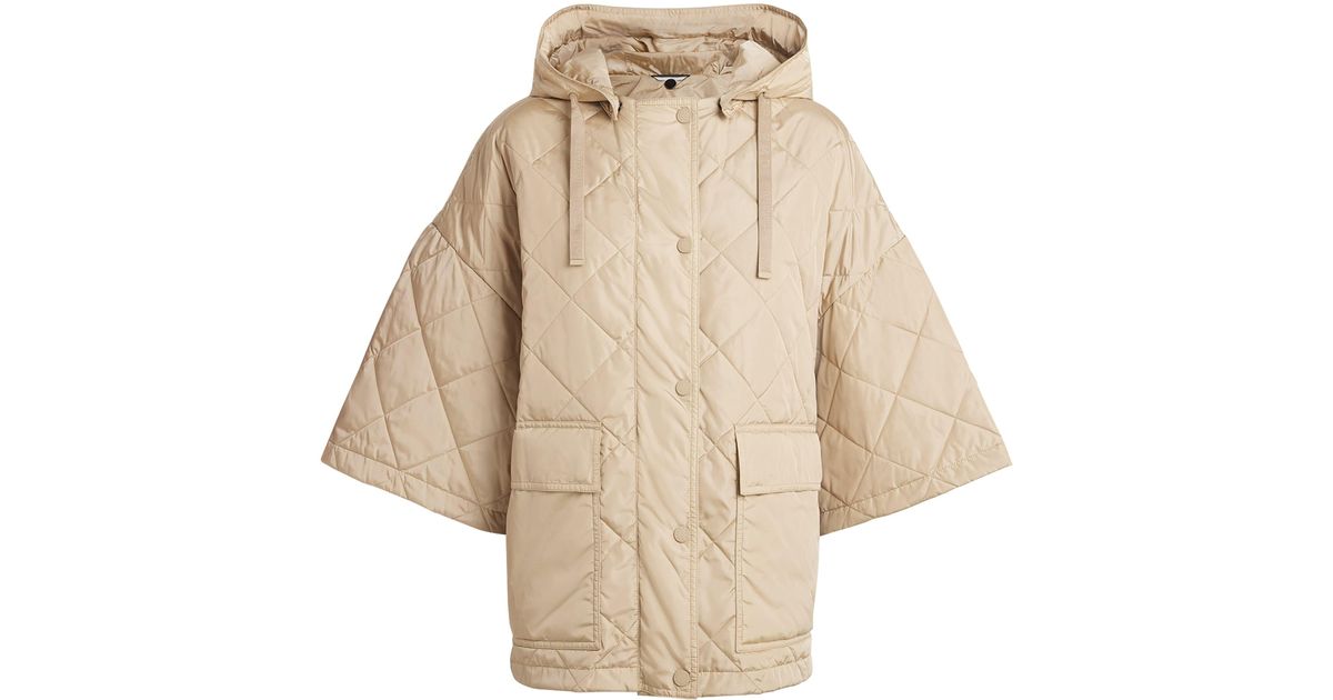 Weekend by Maxmara Quilted Water-Repellent Coat in Natural | Lyst
