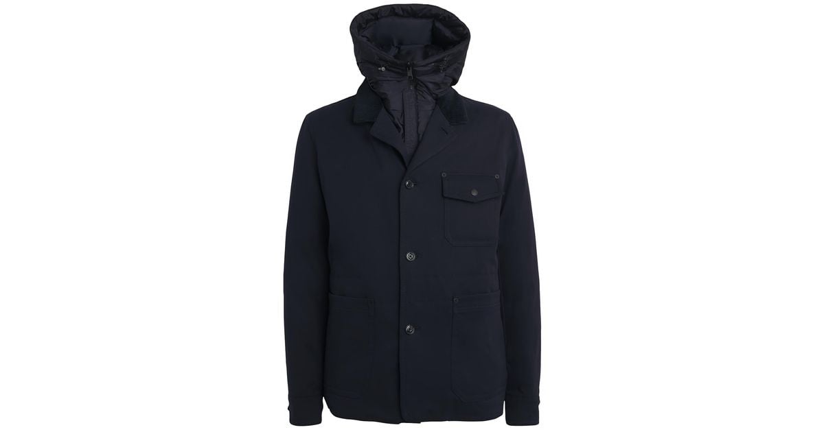 Moncler Double-Layered Hooded Arras Jacket in Blue for Men | Lyst UK
