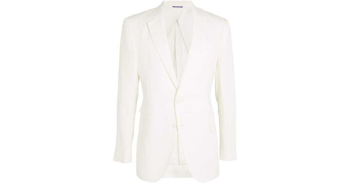 Ralph Lauren Ralph Lauren Label Linen Kent Blazer in White for Men | Lyst