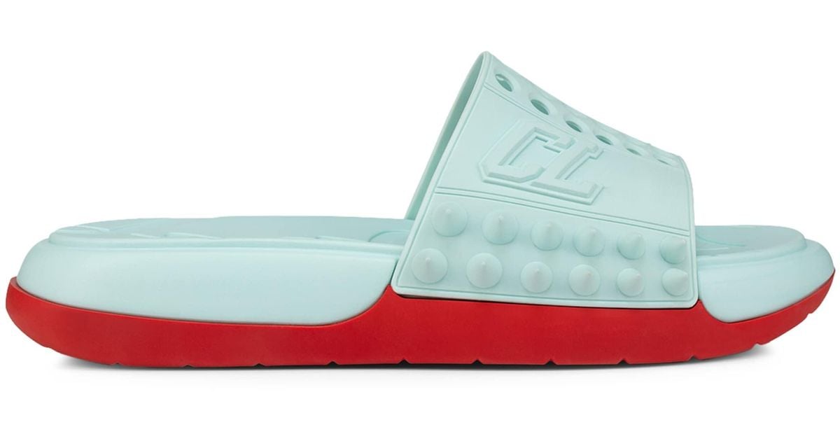 Christian Louboutin Take It Easy Slides in White for Men | Lyst