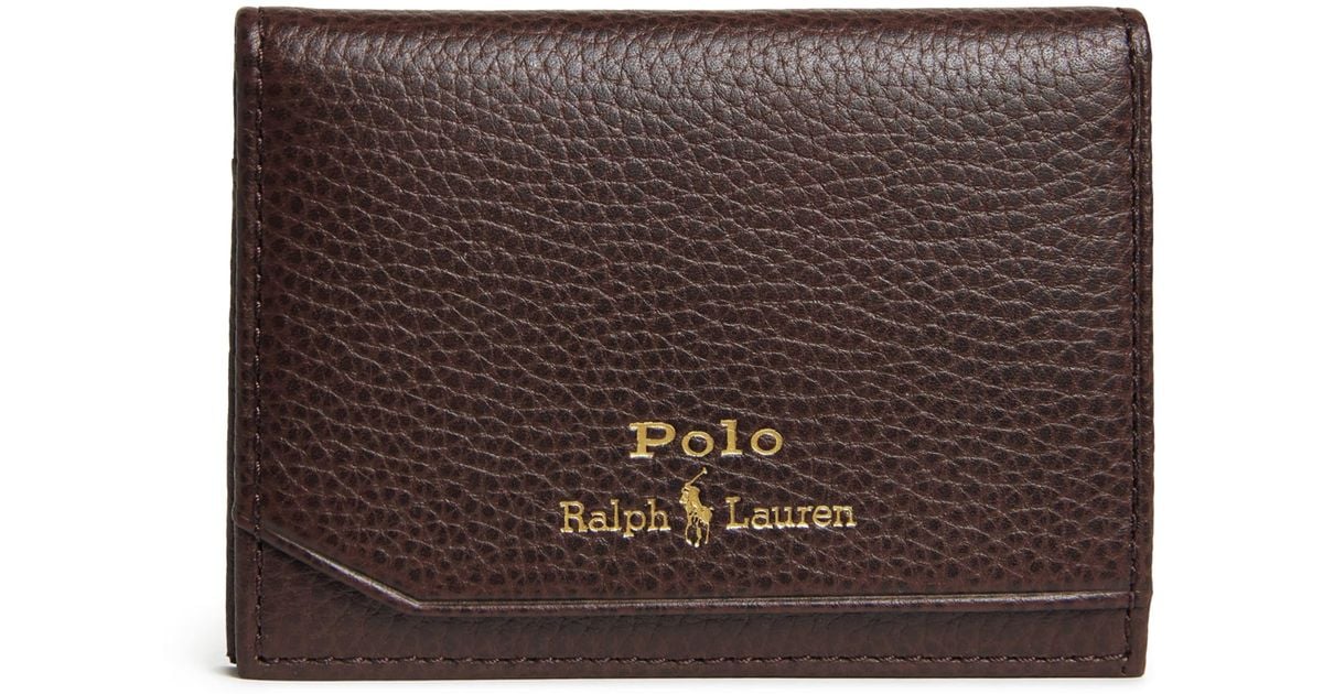 Polo Ralph Lauren Leather Bifold Card Holder in Brown for Men | Lyst UK