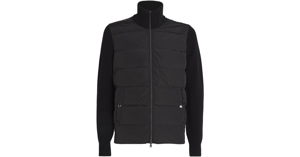 Herno Wool Hybrid Down Jacket in Black for Men | Lyst UK