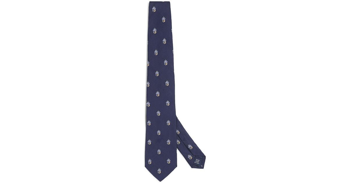 Polo Ralph Lauren Silk Embroidered Tie in Blue for Men | Lyst