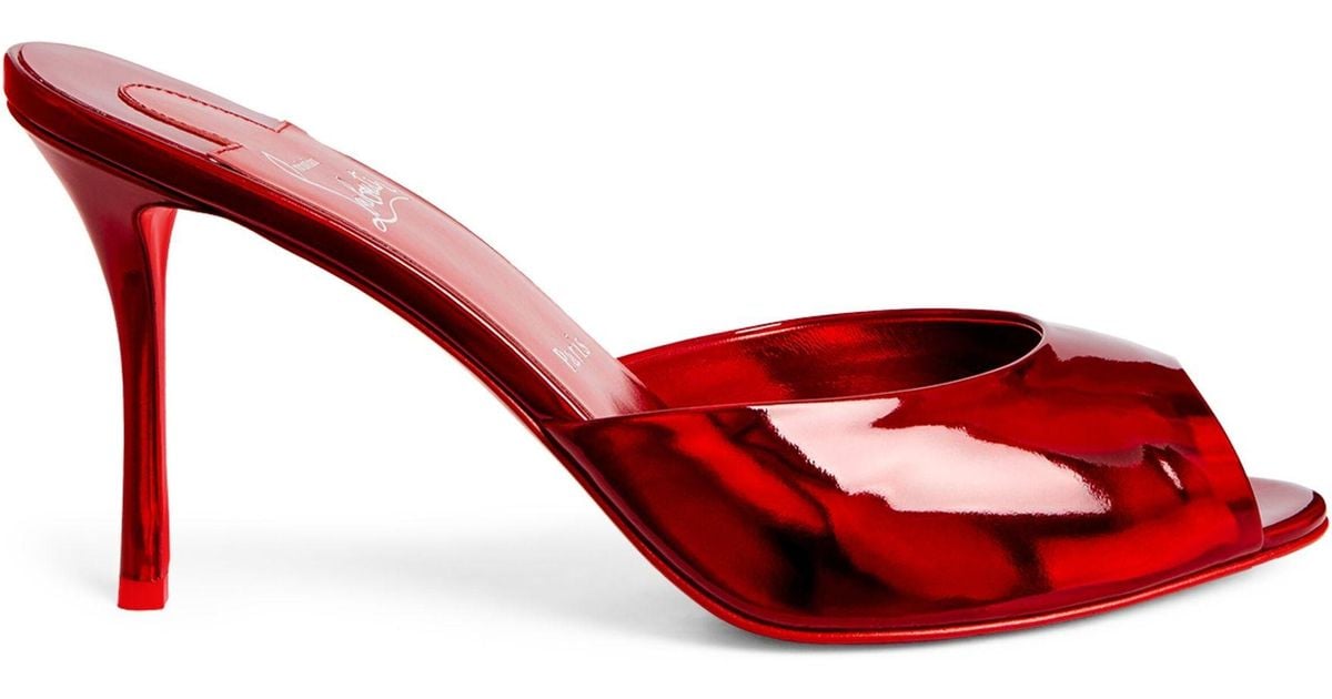 Christian Louboutin Me Dolly Patent Leather Mules 85 in Red | Lyst