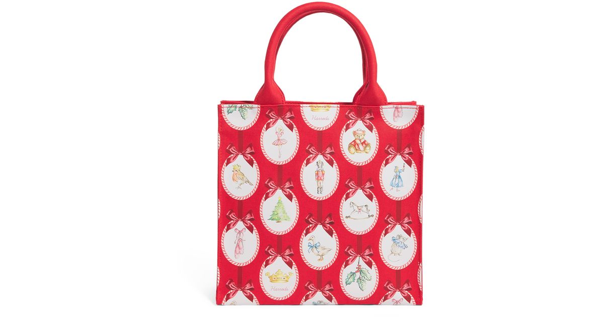 Harrods Small Christmas Nutcracker Shopper Bag in Red | Lyst