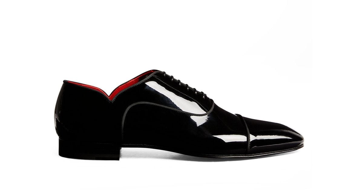 Christian Louboutin Greggy Chick Patent Leather Oxford Shoes in Black ...
