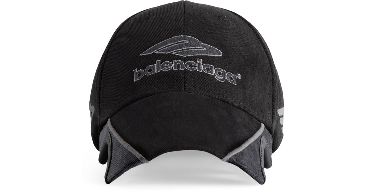 Balenciaga Logo Football Cap in Black for Men | Lyst UK