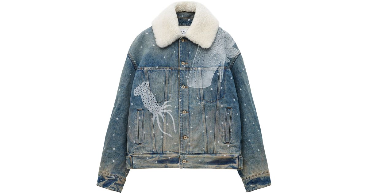 Loewe X Suna Fujita Deep Sea Denim Jacket in Blue for Men | Lyst