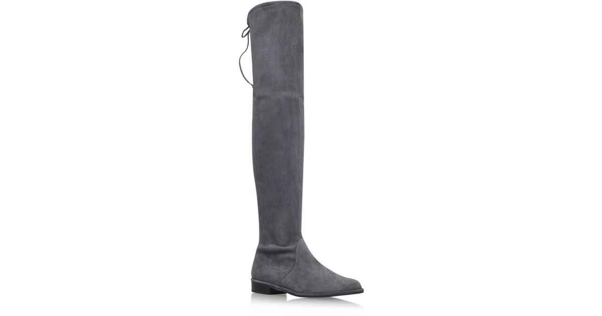 Stuart Weitzman Suede Lowland Thigh High Boots in Blue | Lyst UK