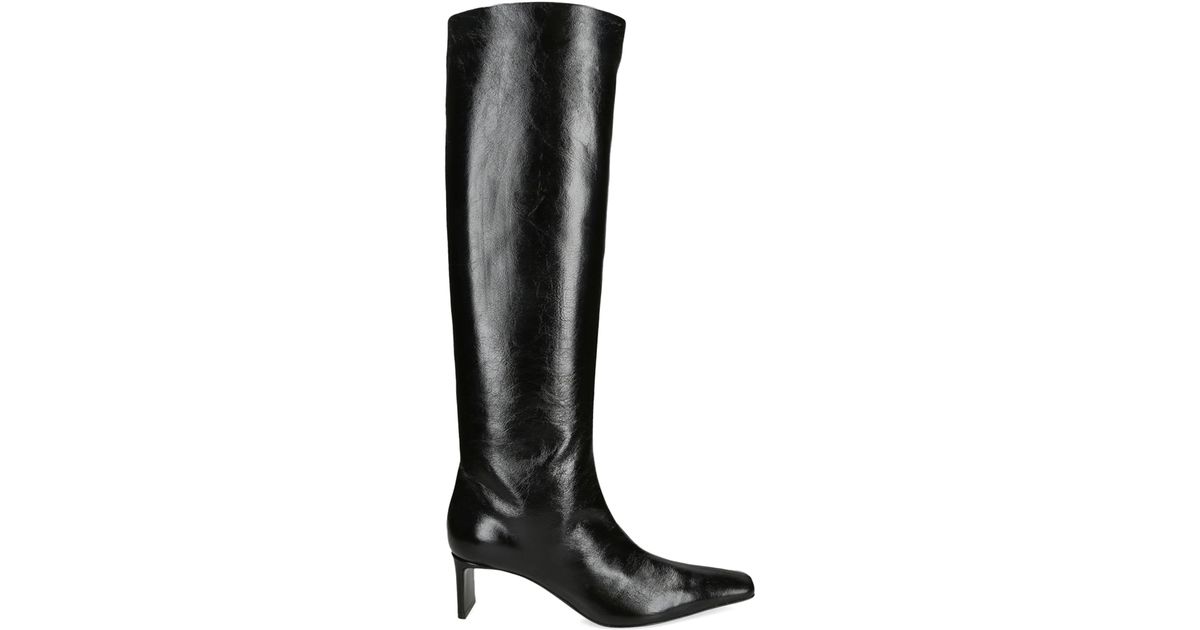 KHAITE Leather Ona Knee-High Boots 55 in Black | Lyst UK