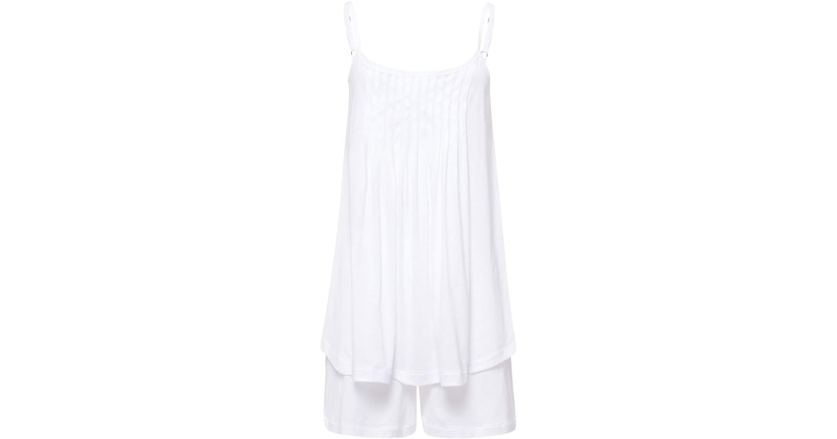 Hanro Cotton Juliet Pyjama Set in White | Lyst