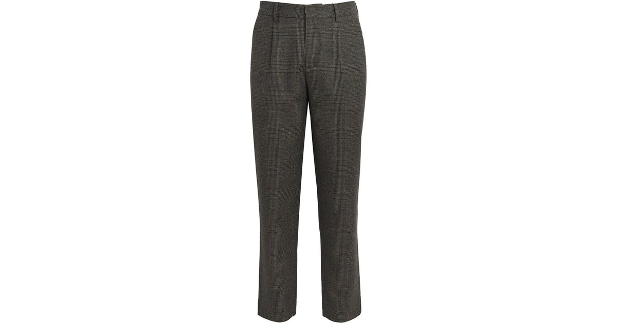 Barena Virgin Wool Check Tapered Trousers in Grey for Men | Lyst UK