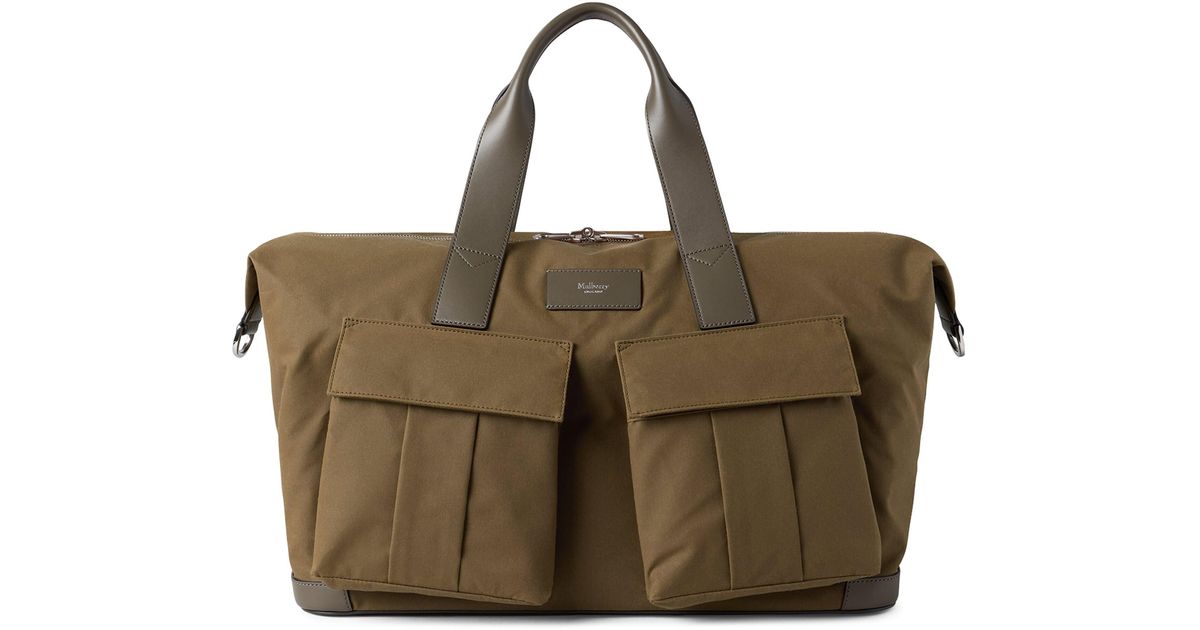 Mulberry Waxed Cotton Clipper Holdall in Brown for Men | Lyst