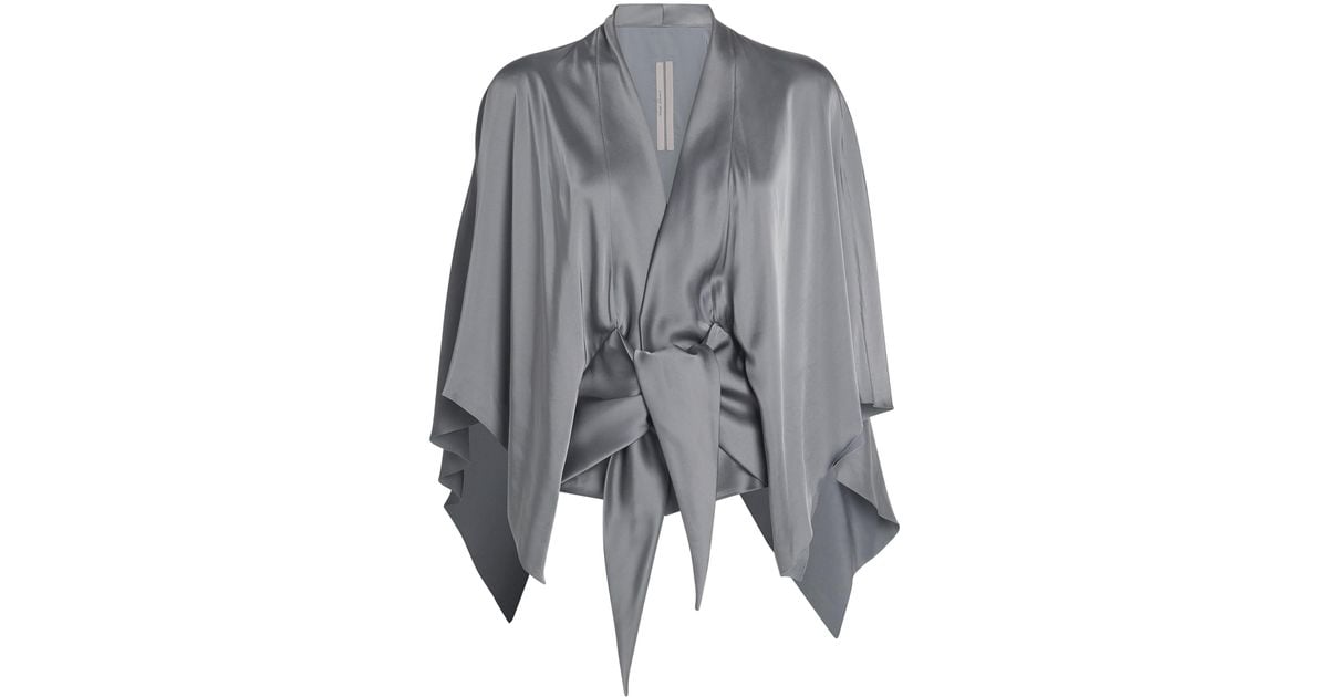 Rick Owens Charmeuse Half-Moon Top in Grey | Lyst UK