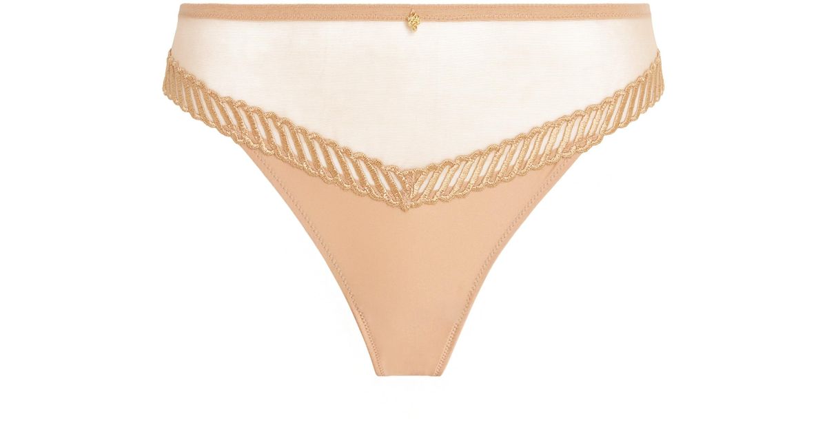 Aubade Sheer Emotion Tanga in Natural | Lyst
