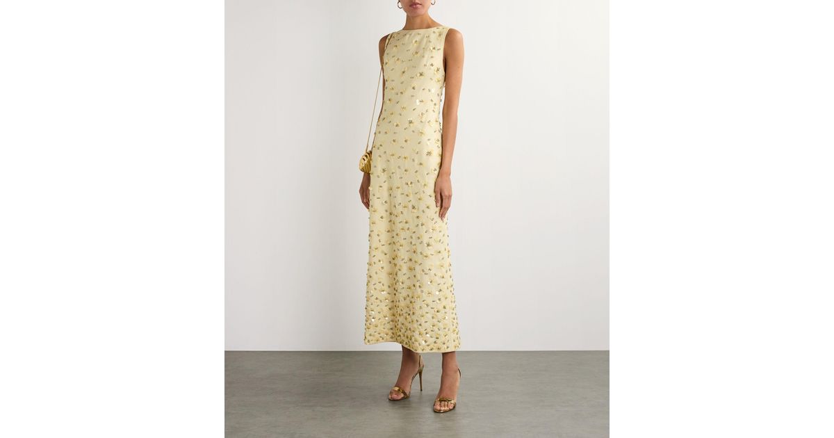 Jonathan Simkhai Embellished Claudia Maxi Dress in Metallic | Lyst