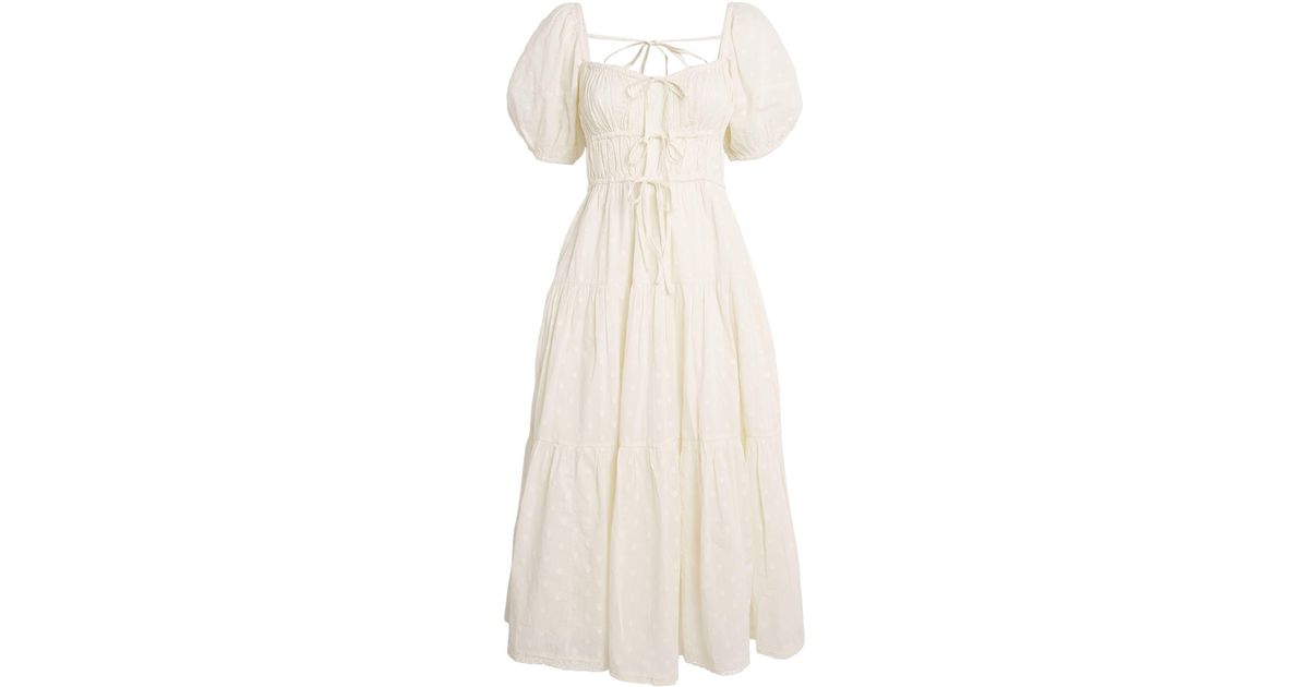 Ulla Johnson Cotton Palma Midi Dress in White | Lyst