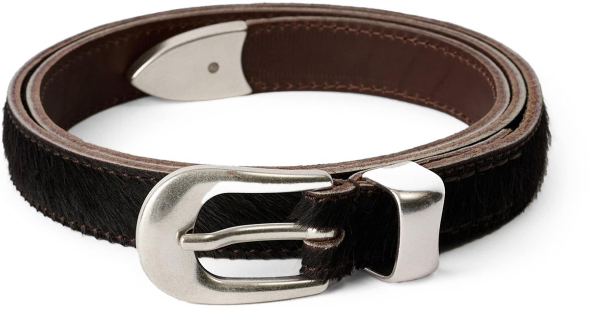 Our Legacy Hair-On Hide Leather Belt in Brown for Men | Lyst