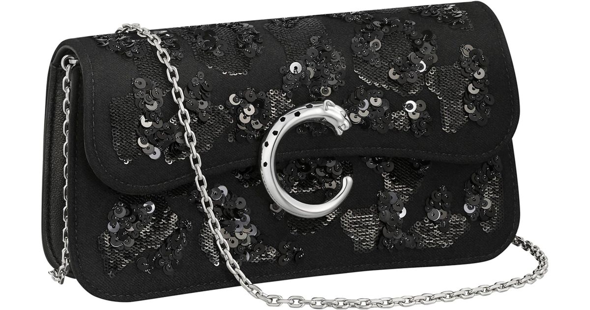 Cartier Mini Sequinned Panthère De Cross-Body Bag in Black | Lyst UK