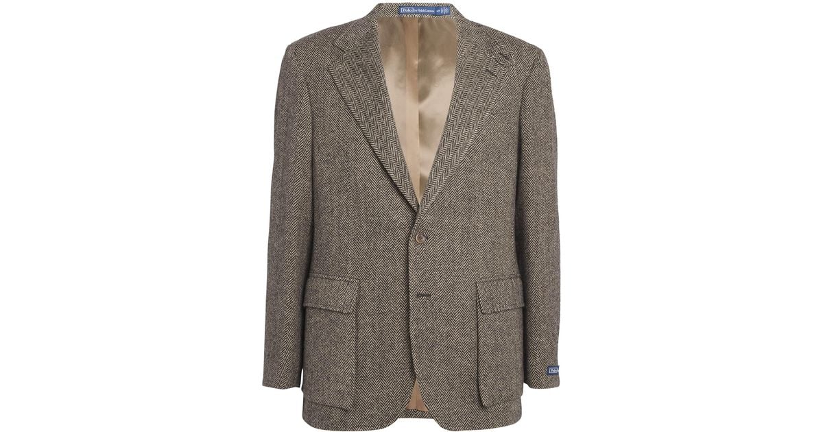 Polo Ralph Lauren Wool Herringbone Tweed Blazer in Brown for Men | Lyst UK