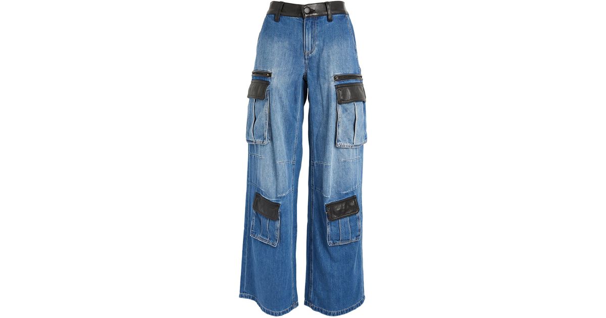 Alice + Olivia Alice + Olivia Joette Low-rise Cargo Jeans in Blue | Lyst Alice + Olivia Alice + Olivia Joette Low-rise Cargo Jeans in Blue | Lyst