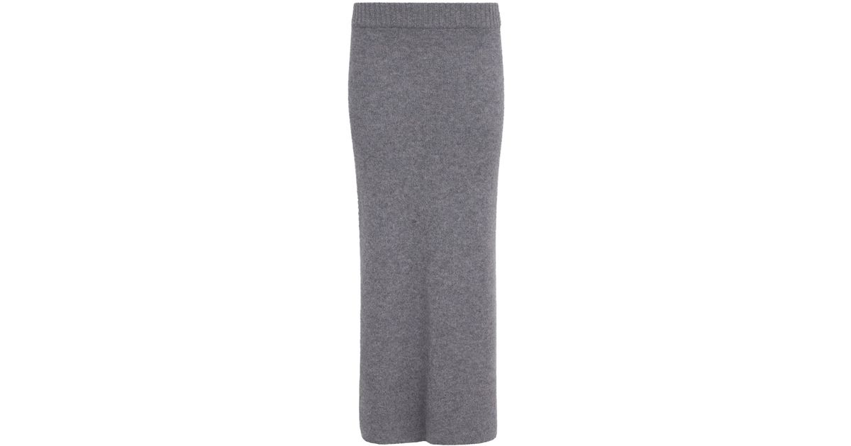 Almada Label Cashmere Umi Midi Skirt in Gray | Lyst