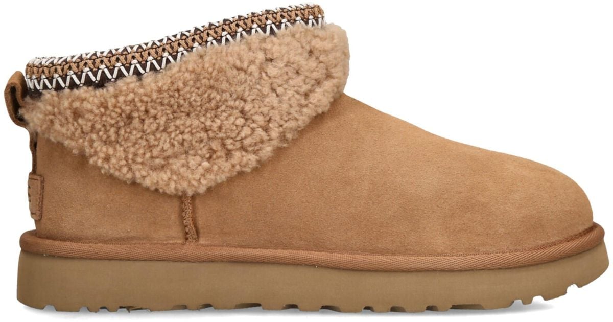 UGG Suede Classic Ultra Mini Flatform Boots 30 in Brown | Lyst