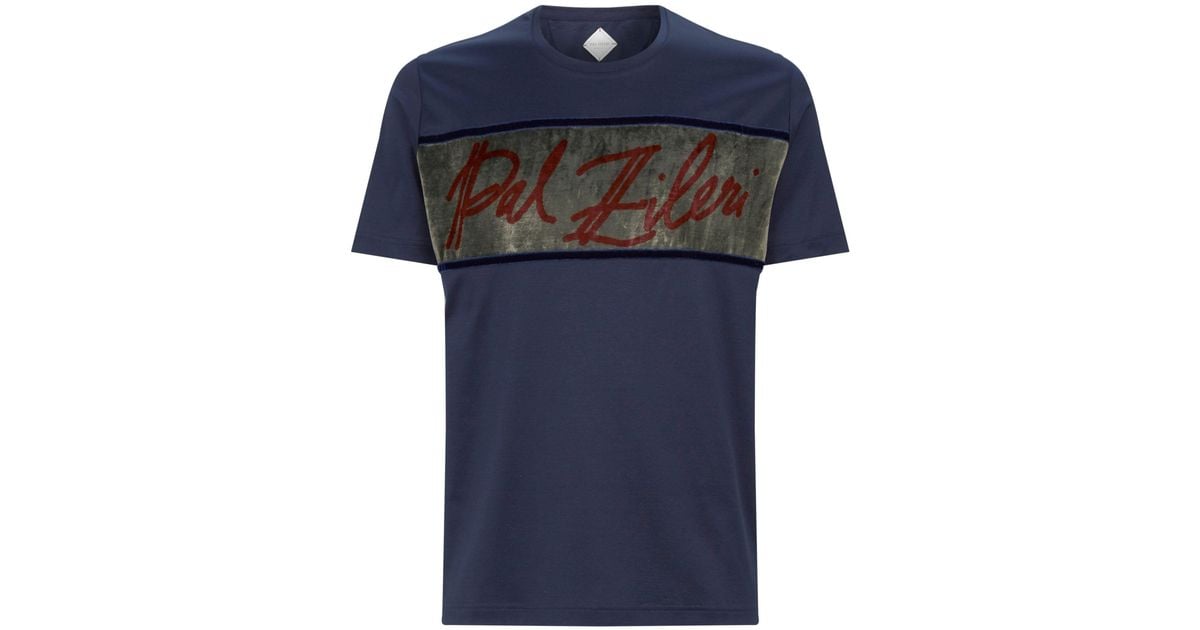 Pal Zileri Logo-print Cotton-jersey T-shirt in Navy (Blue) for Men ...