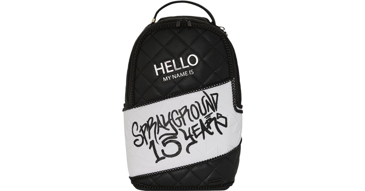 Sprayground Hello My Name Is Anniversary Backpack in Black | Lyst