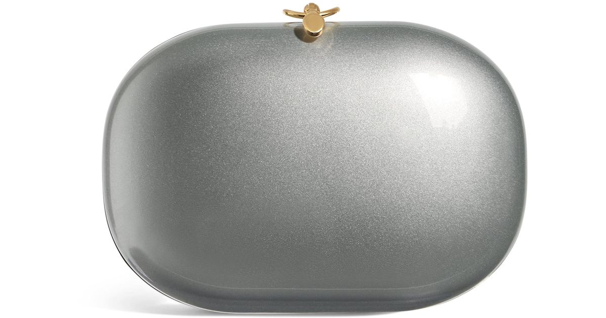 Jeffrey Levinson Oval Elina Clutch Bag in Grey | Lyst UK
