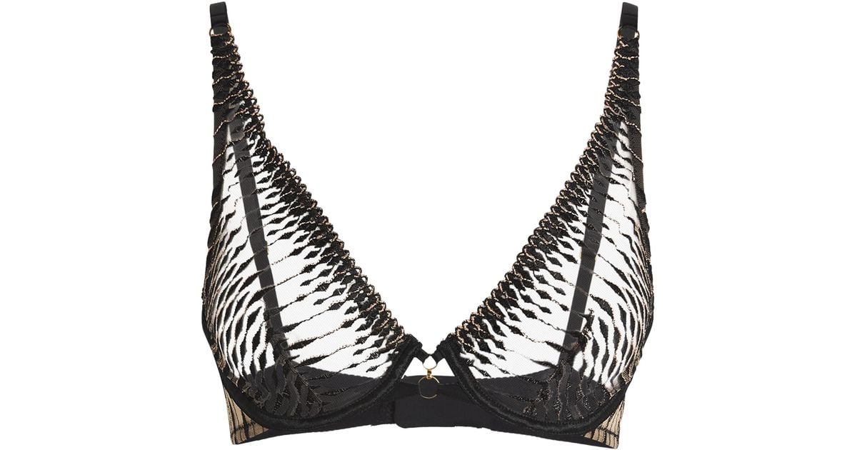 Aubade Embroidered Voodoo Kiss Triangle Bra in Black | Lyst