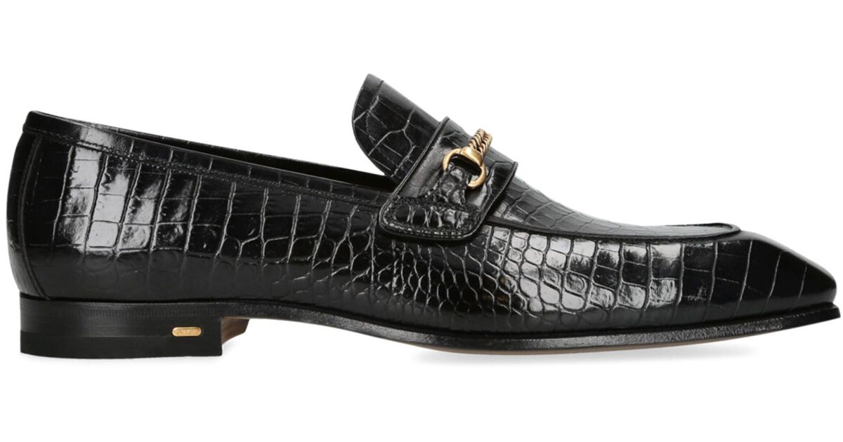 Tom Ford Leather Chain Bailey Loafers in Black for Men | Lyst