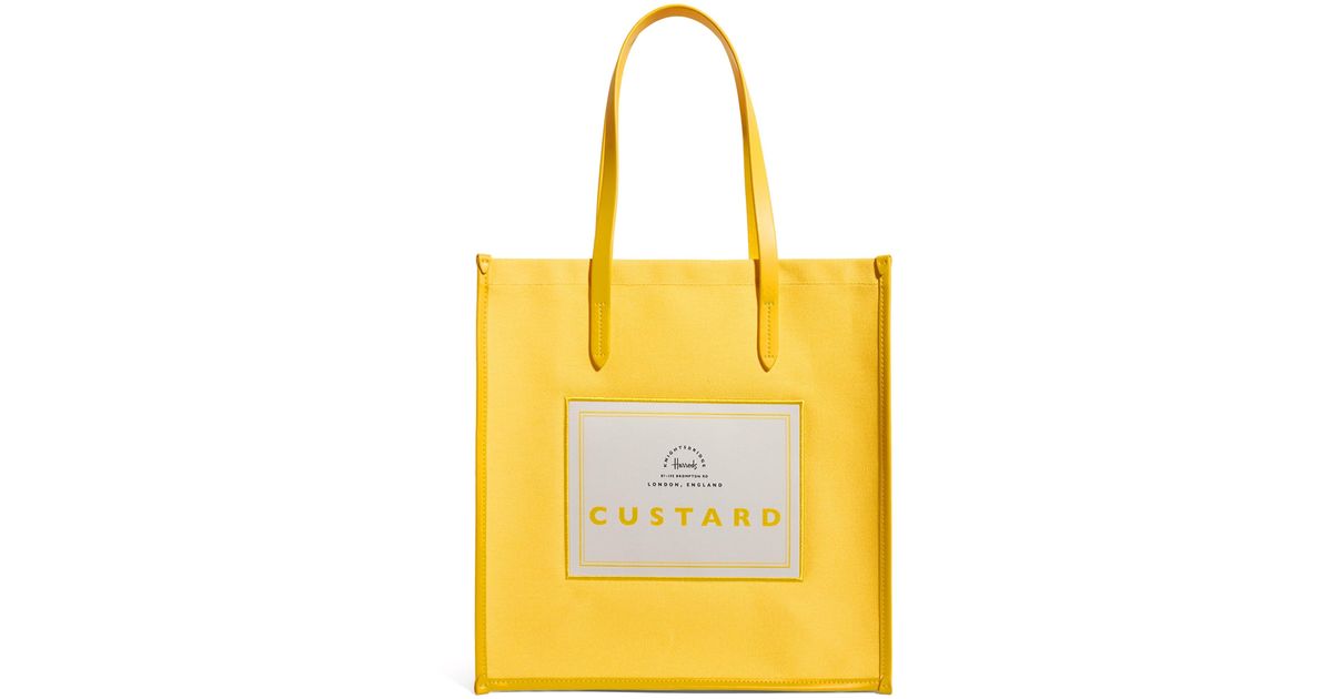 Harrods Cotton Custard Condiments Shopper Bag in Yellow | Lyst