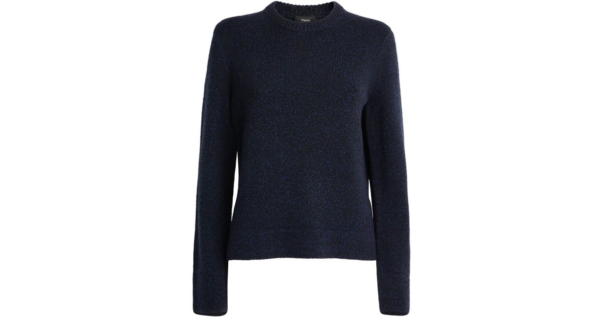 Theory Élange Side-Split Sweater in Blue | Lyst