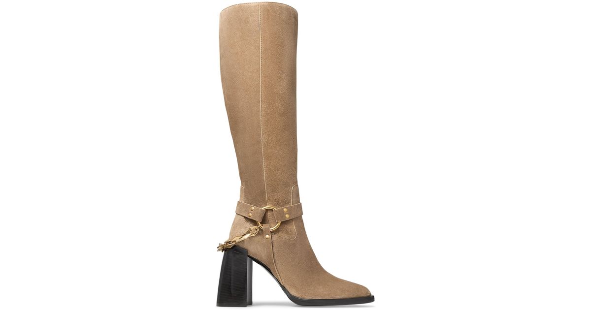 Jimmy Choo Isabelle 95 Suede Knee-High Boots in Brown | Lyst