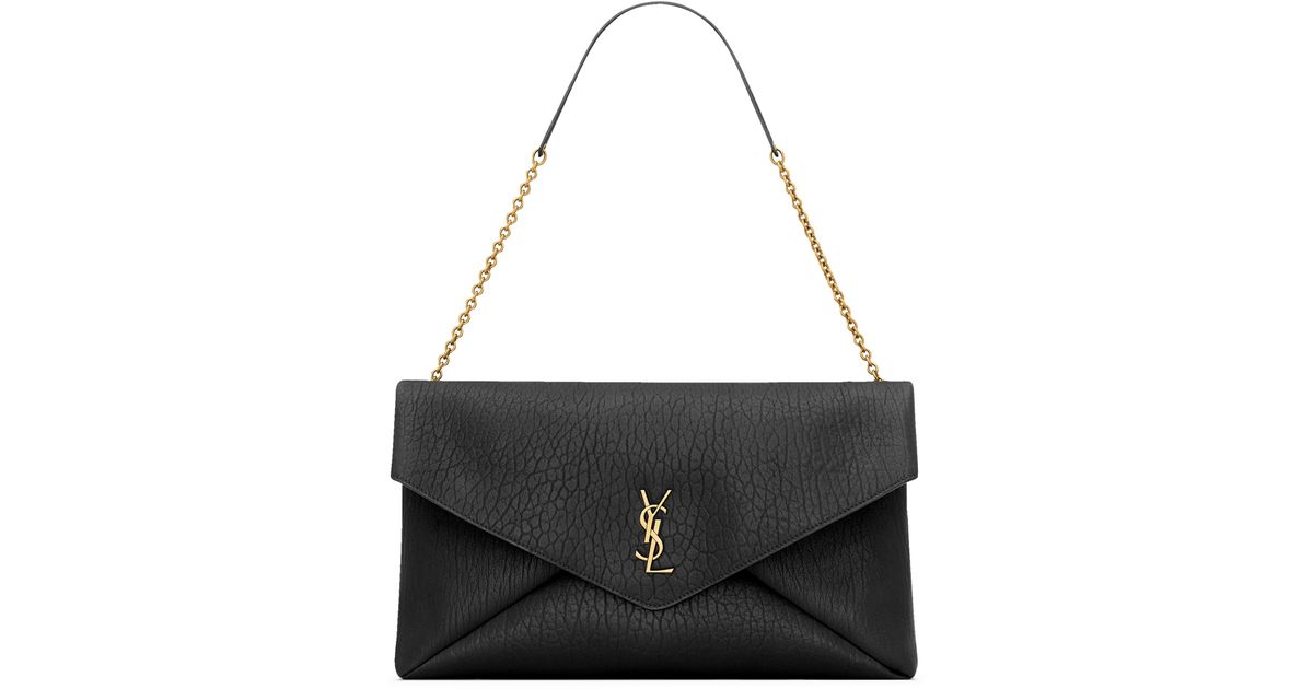 Saint Laurent Extra-Large Cassandre Envelope Pouch in Black | Lyst