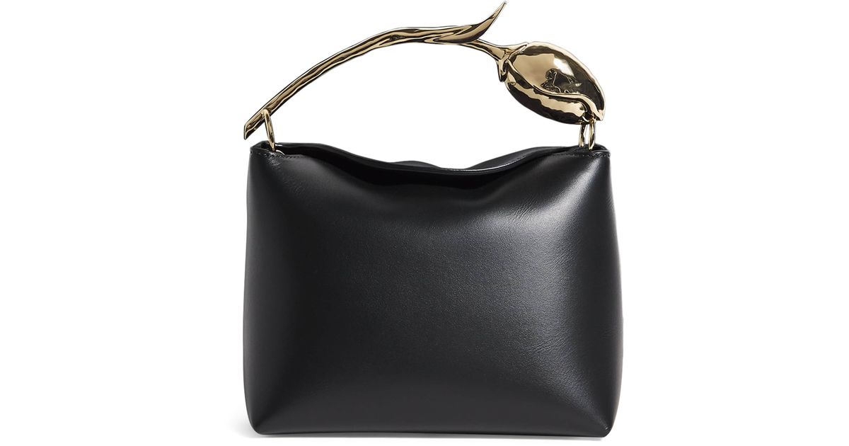 Erdem Mini Leather Bloom Top-Handle Bag in Black | Lyst