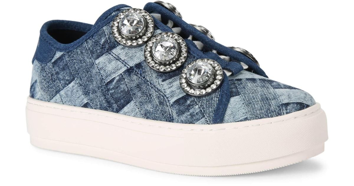 Kurt Geiger Denim Laney Octavia Sneakers in Blue | Lyst