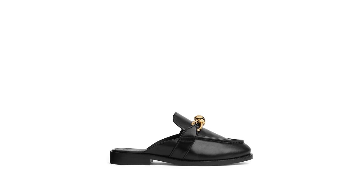 Bottega Veneta Leather Astaire Open-Back Loafers in Black | Lyst