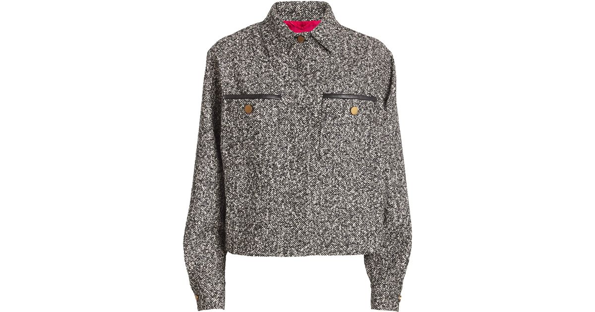 Max Mara Wool-Blend Tweed Jacket in Gray | Lyst