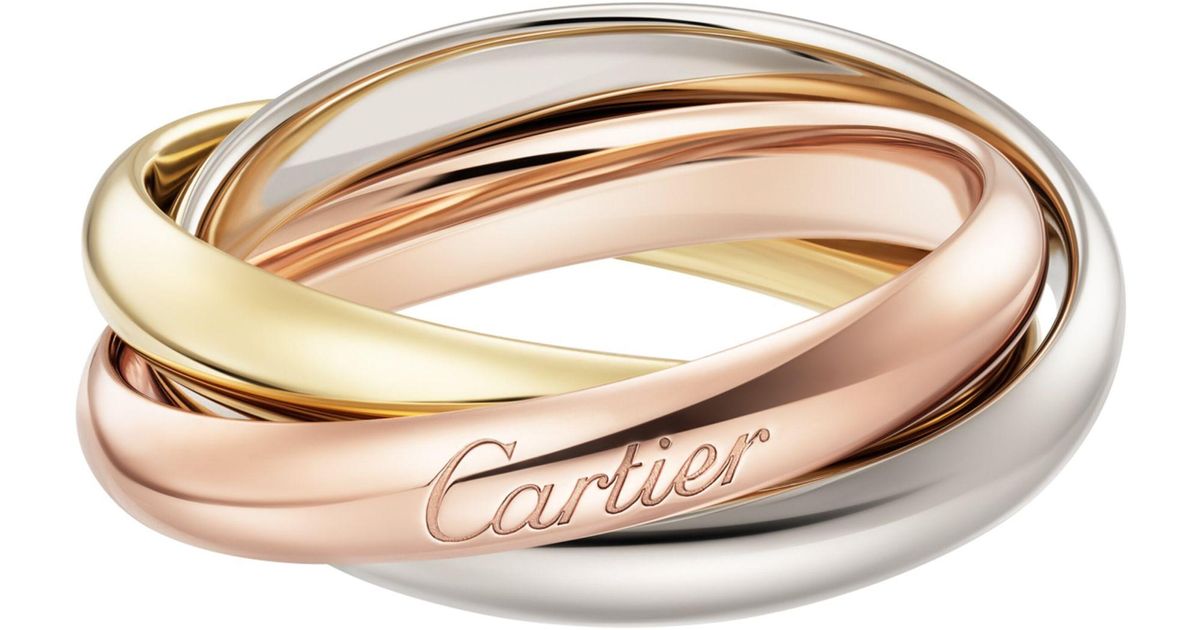 Cartier Medium, And Rose Trinity Ring | Lyst